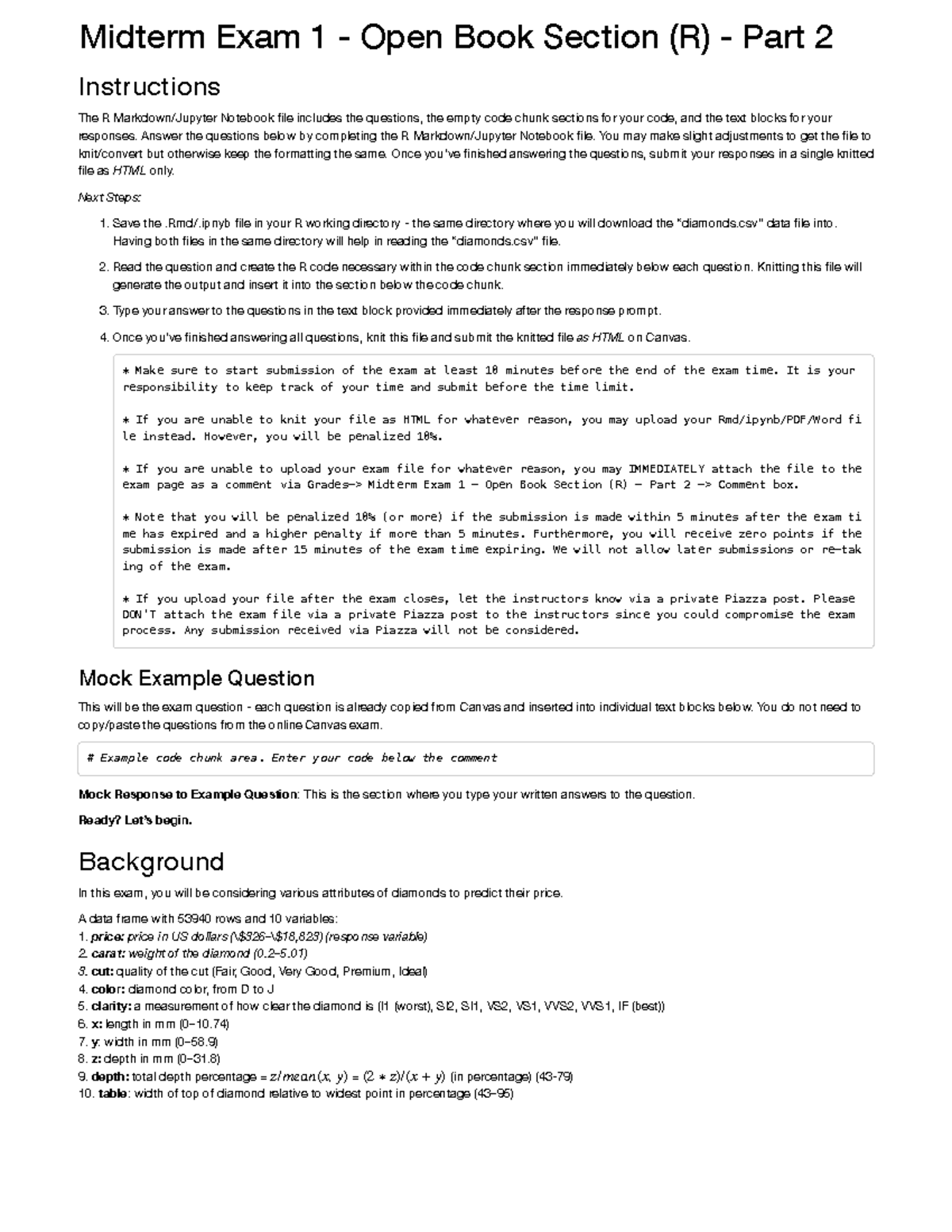Midterm Exam 1 - Part 2 (Spring 2024) - Midterm Exam 1 - Open Book ...