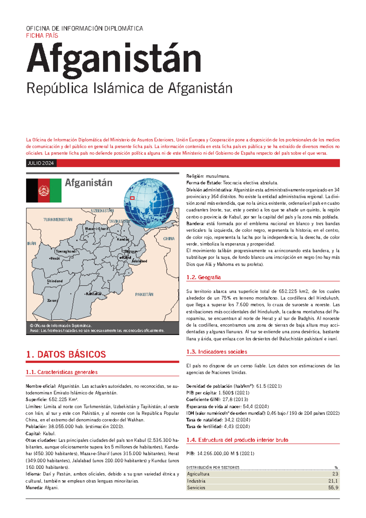 Afganistan Ficha PAIS - Afganistán República Islámica de Afganistán ...