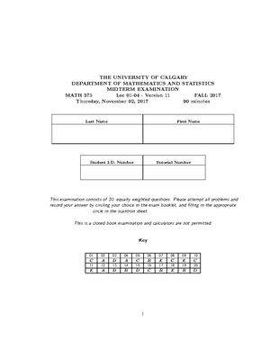 Handout 3sol 375 - Department of Mathematics and Statistics MATH 375 ...