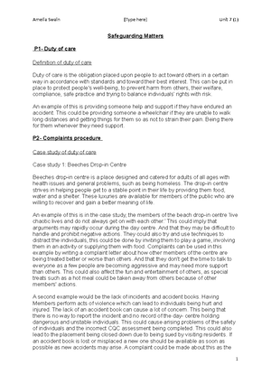 Unit 19 1 (Health And Social Care) - BTEC Assignment Brief ...