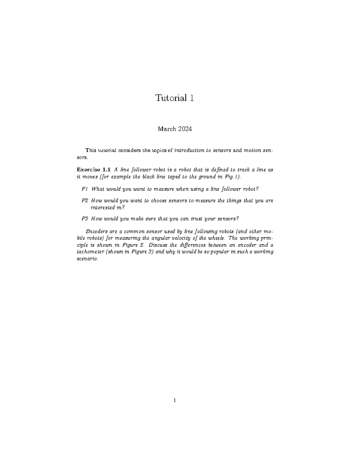Tutorial 1 2024 - Tutorial 1 March 2024 This tutorial considers the topics of introduction to ...