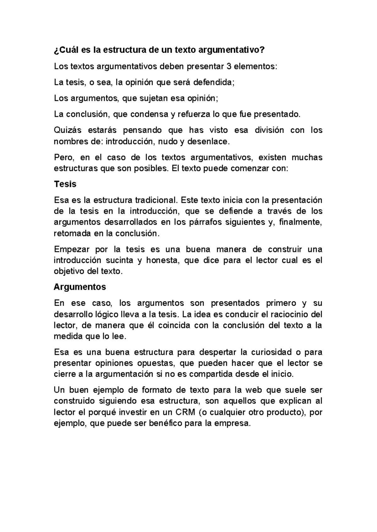 Cuál es la estructura de un texto argumentativo - ¿Cuál es la estructura de un texto ...