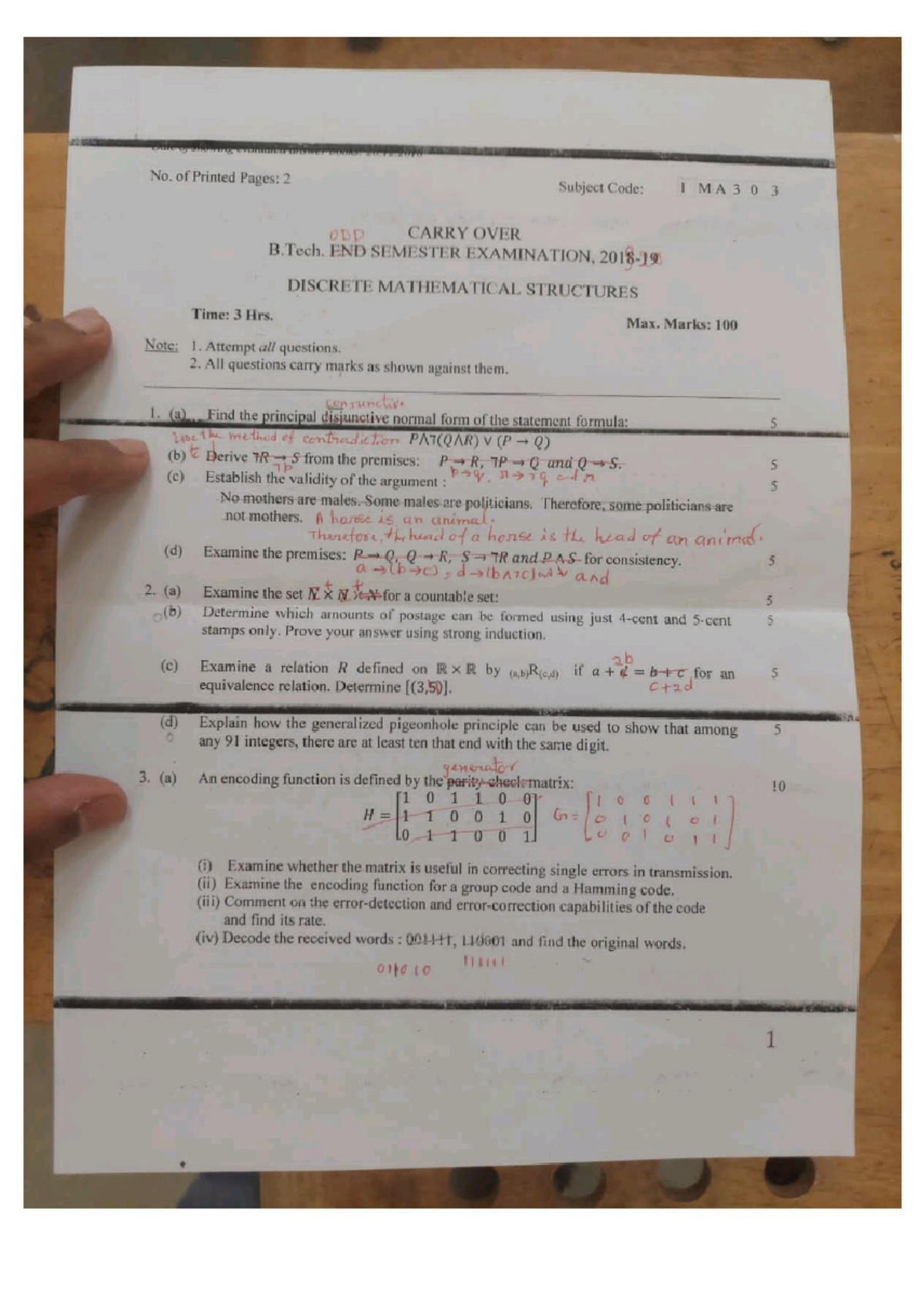 Dms qsn paper - B Tech - Studocu
