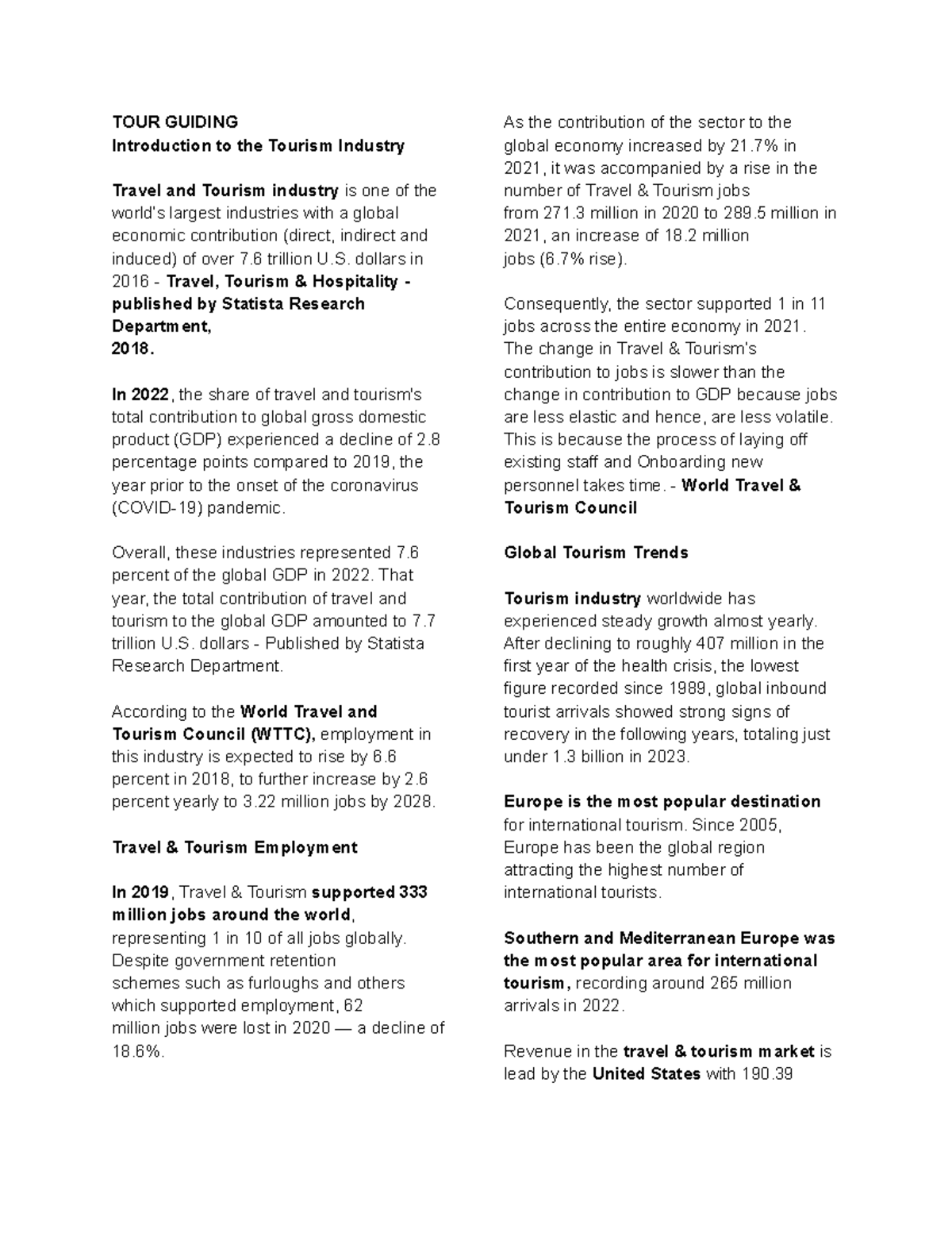 TORG - Prelims - Tour Guiding - TOUR GUIDING Introduction to the ...