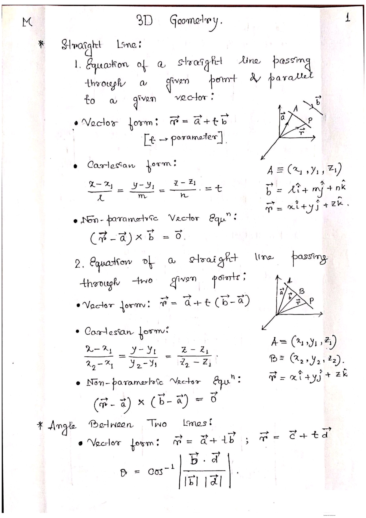 3D Geometry (1)-Lecture Notes Practice Materials - Calculus 2 - Studocu