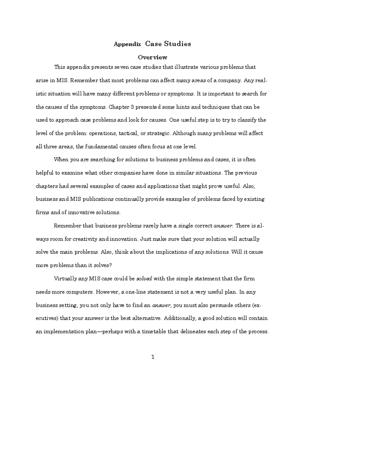 Cases - abc - Appendix Case Studies Overview This appendix presents ...