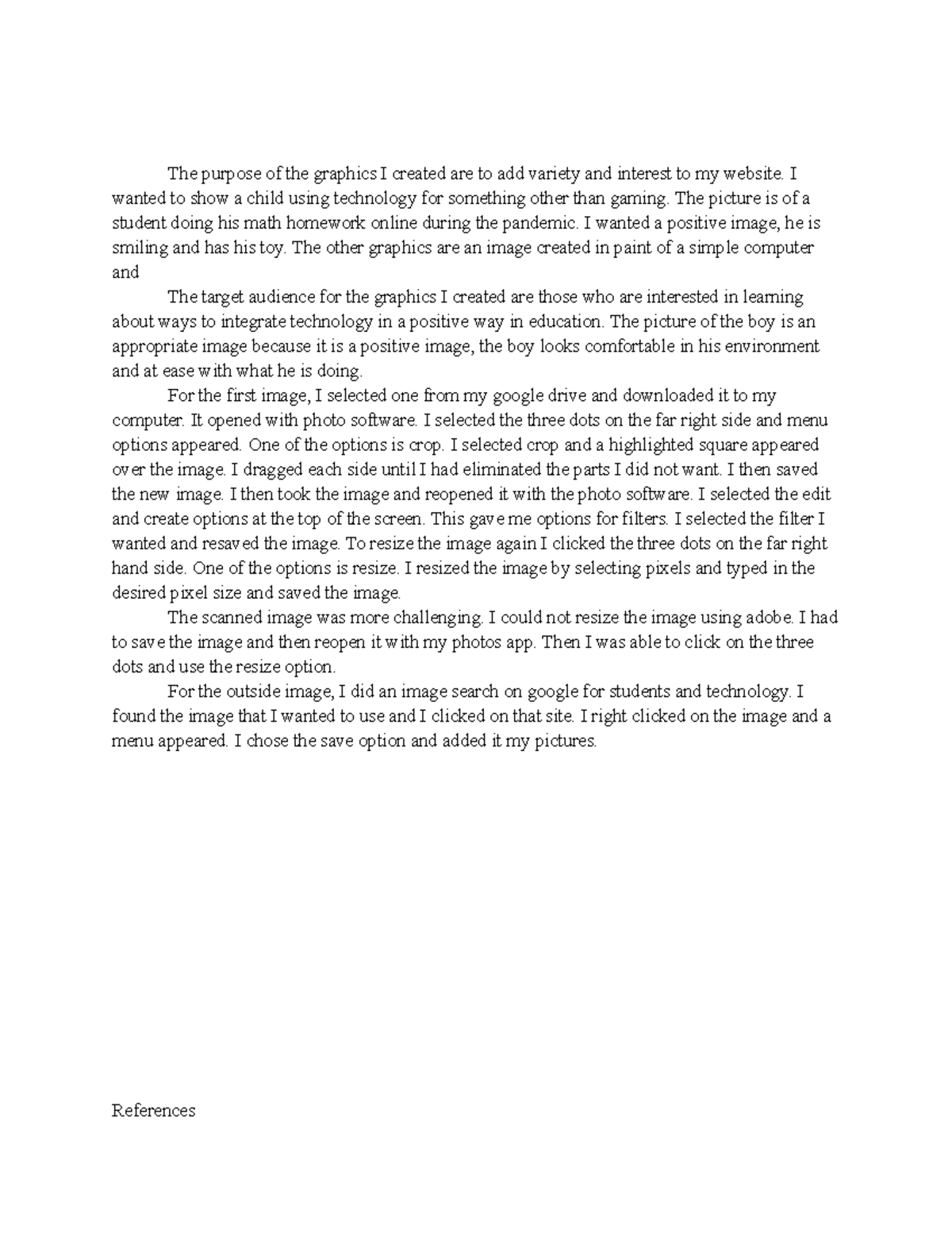 Graphics Task - The purpose of the graphics I created are to add ...