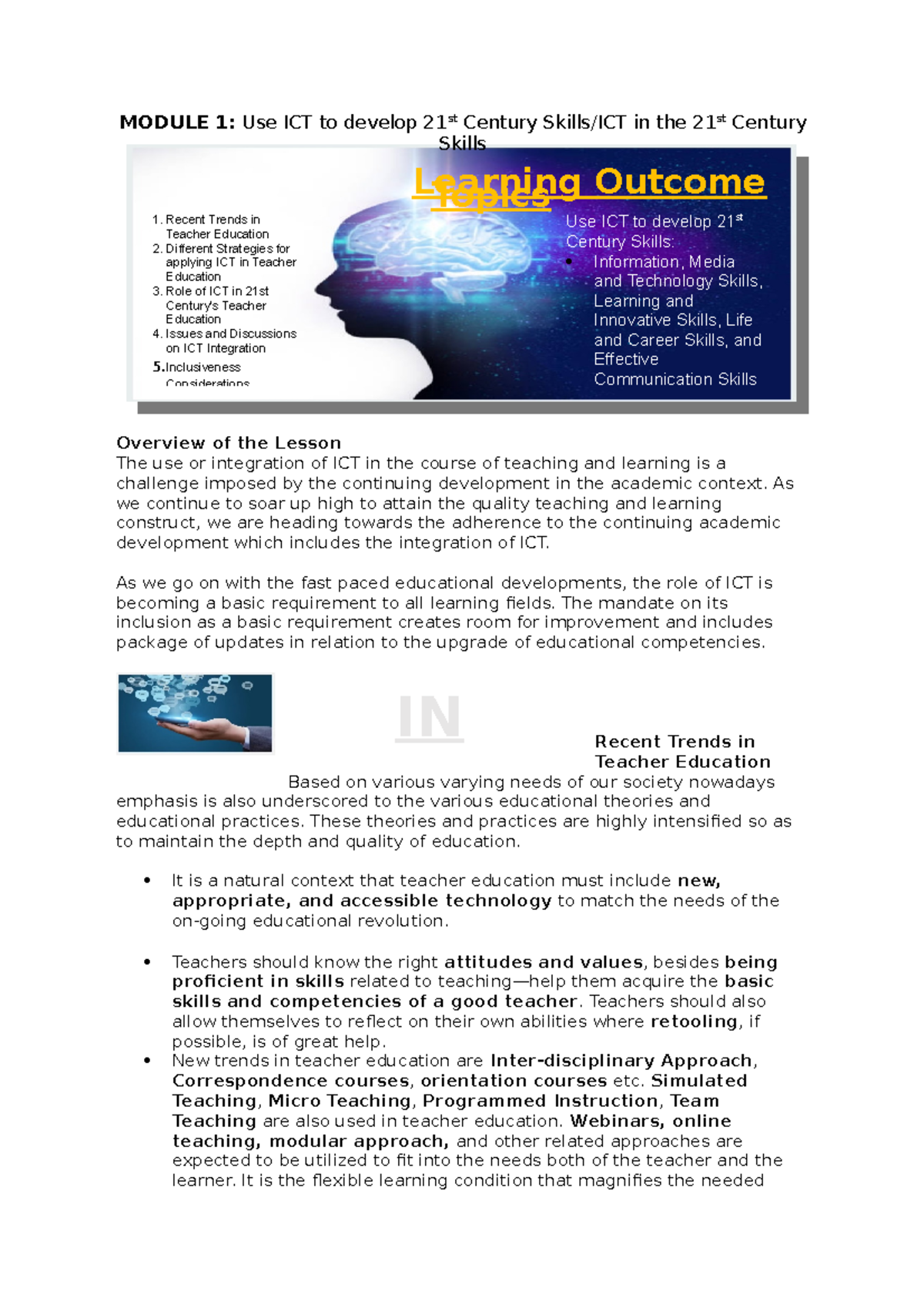 M1 - Crafted for education students under the general education ...