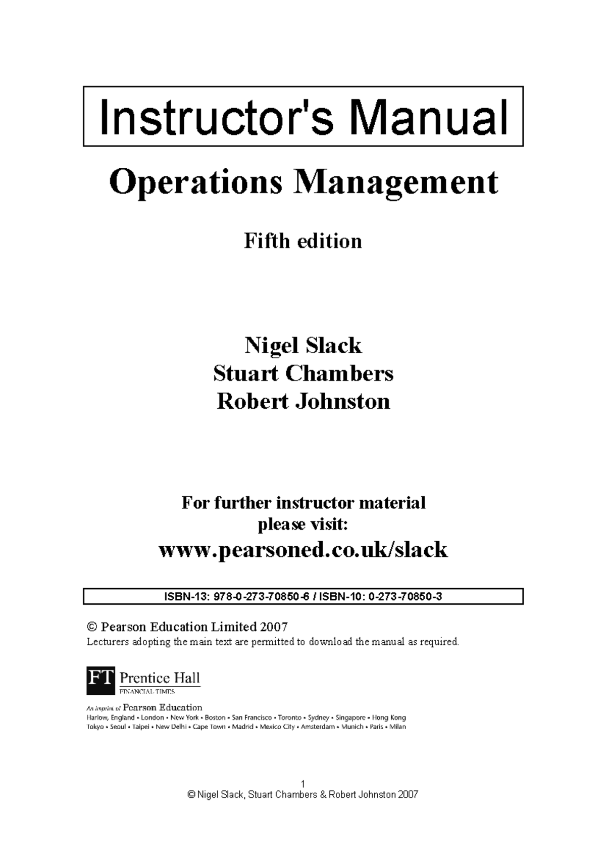 Part-1 2 - Operations management - 1 © Nigel Slack, Stuart Chambers ...