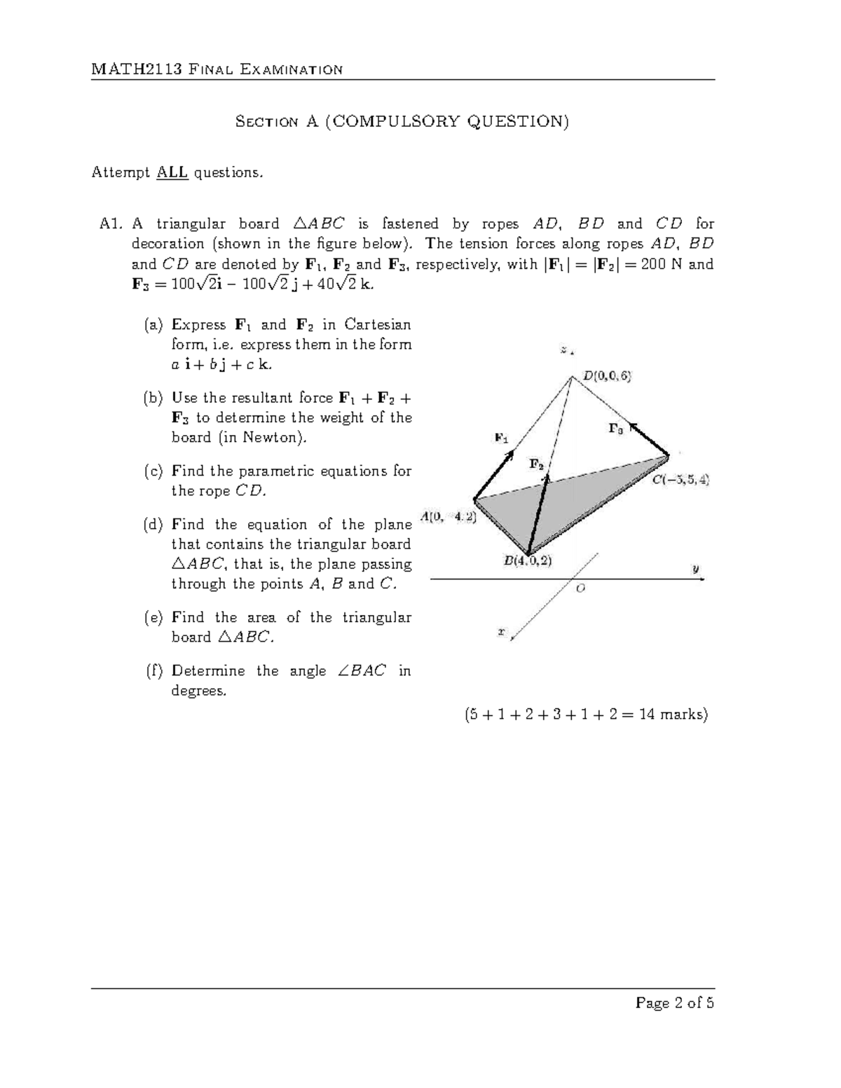 Exam 2011 - Section A (COMPULSORY QUESTION) Attempt ALLquestions. A1. A ...