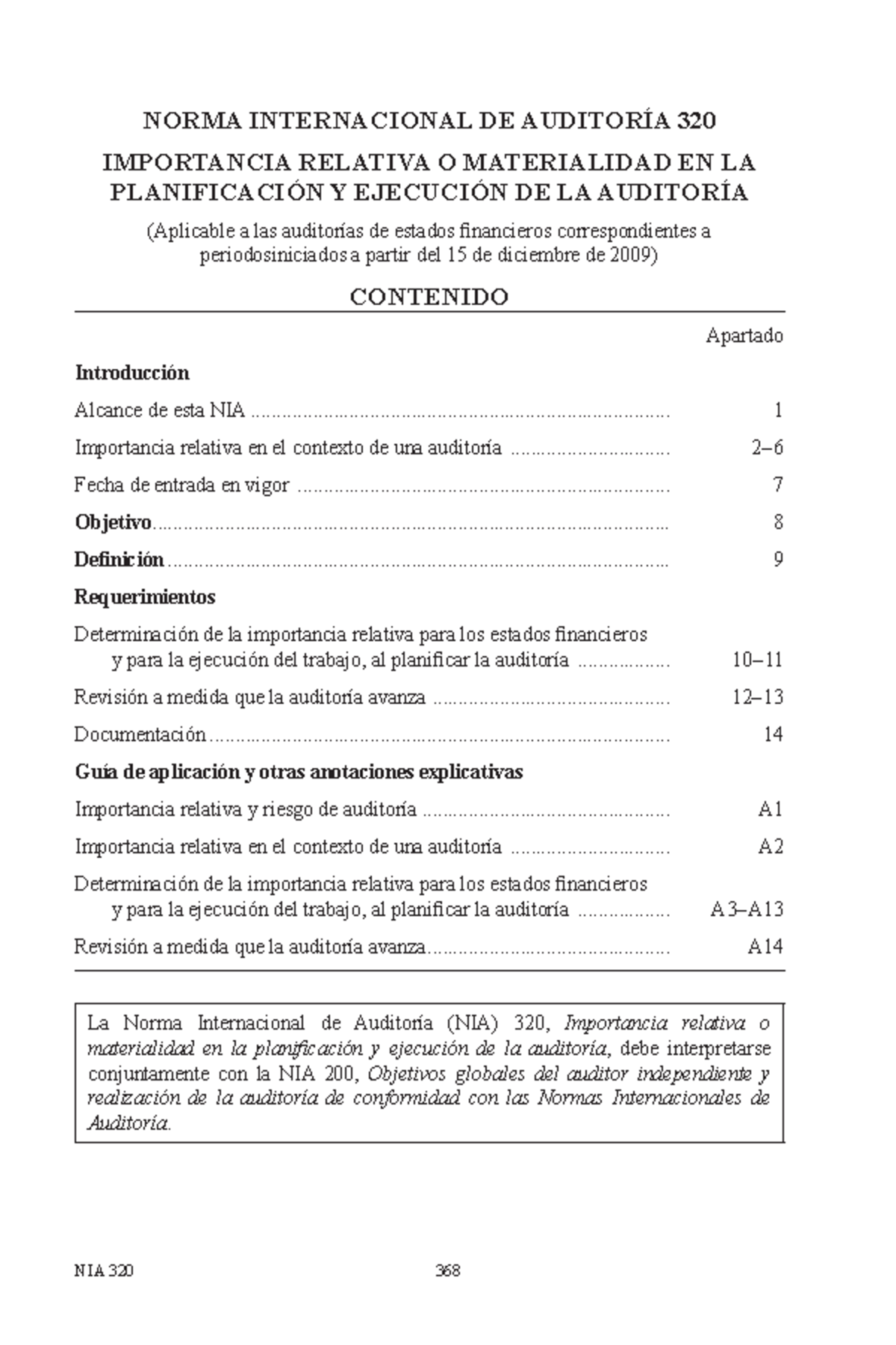 NIA 320 aditoria6-1financiera - NORMA INTERNACIONAL DE AUDITORÍA 320 ...