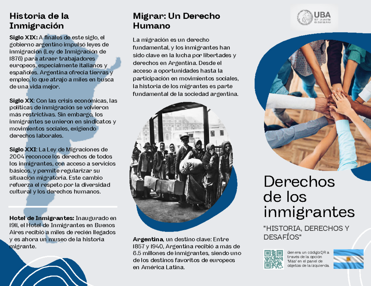 Folleto TP Inmigrantes - Derechos de los inmigrantes "HISTORIA ...