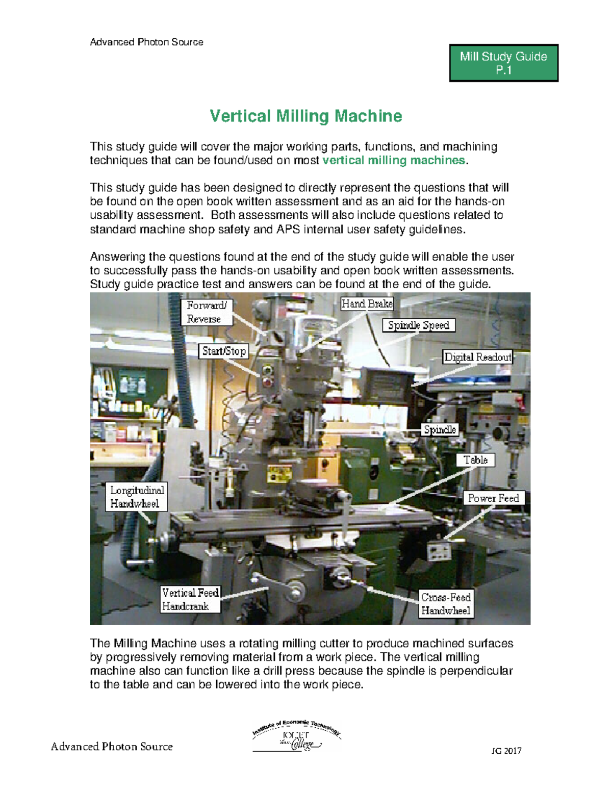 APS Vertical Milling machine - Vertical Milling Machine This study ...