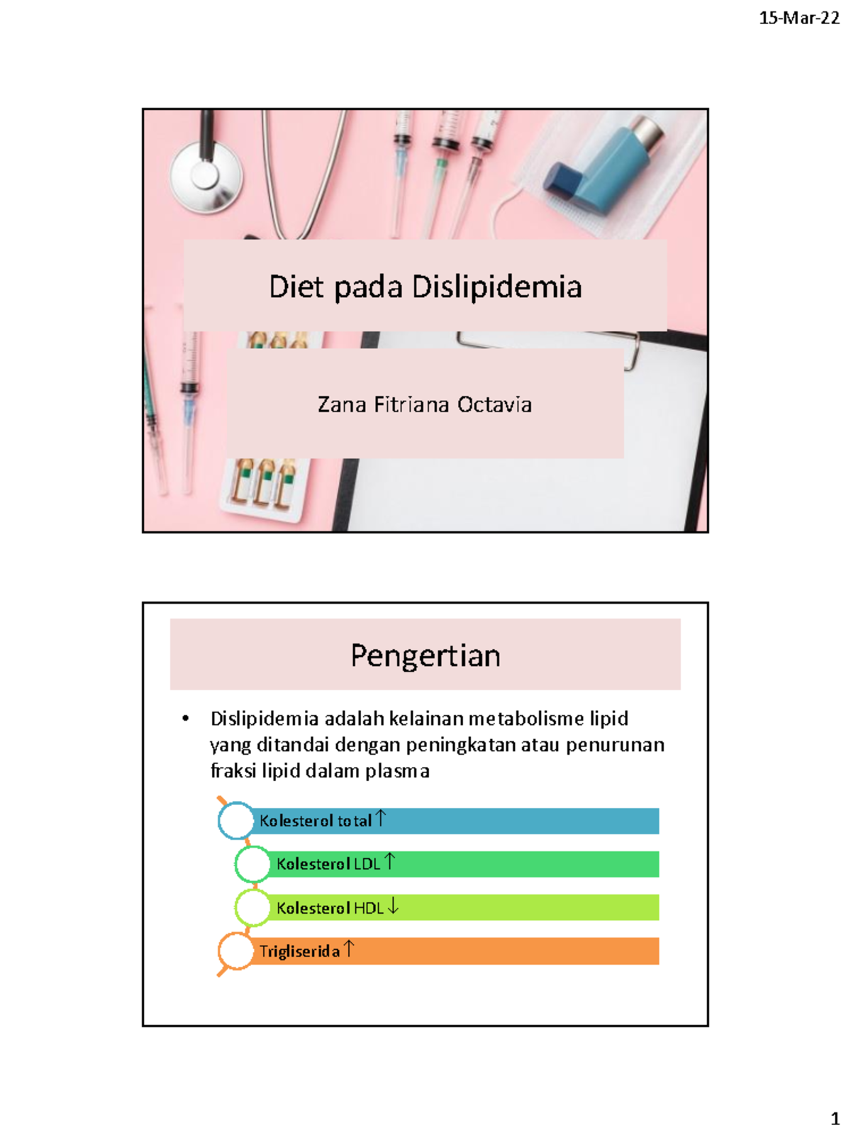 Dislipidemia 2022 - • Dislipidemia adalah kelainan metabolisme lipid yang ditandai dengan - Studocu
