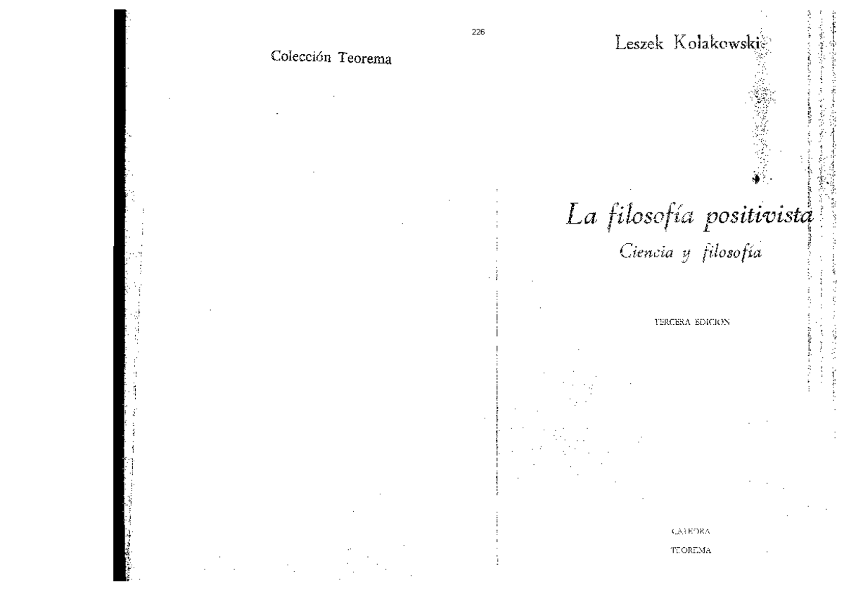 Kolakowski - Leszek Kolakowski Colección Teorema ," i. La filosofía ...