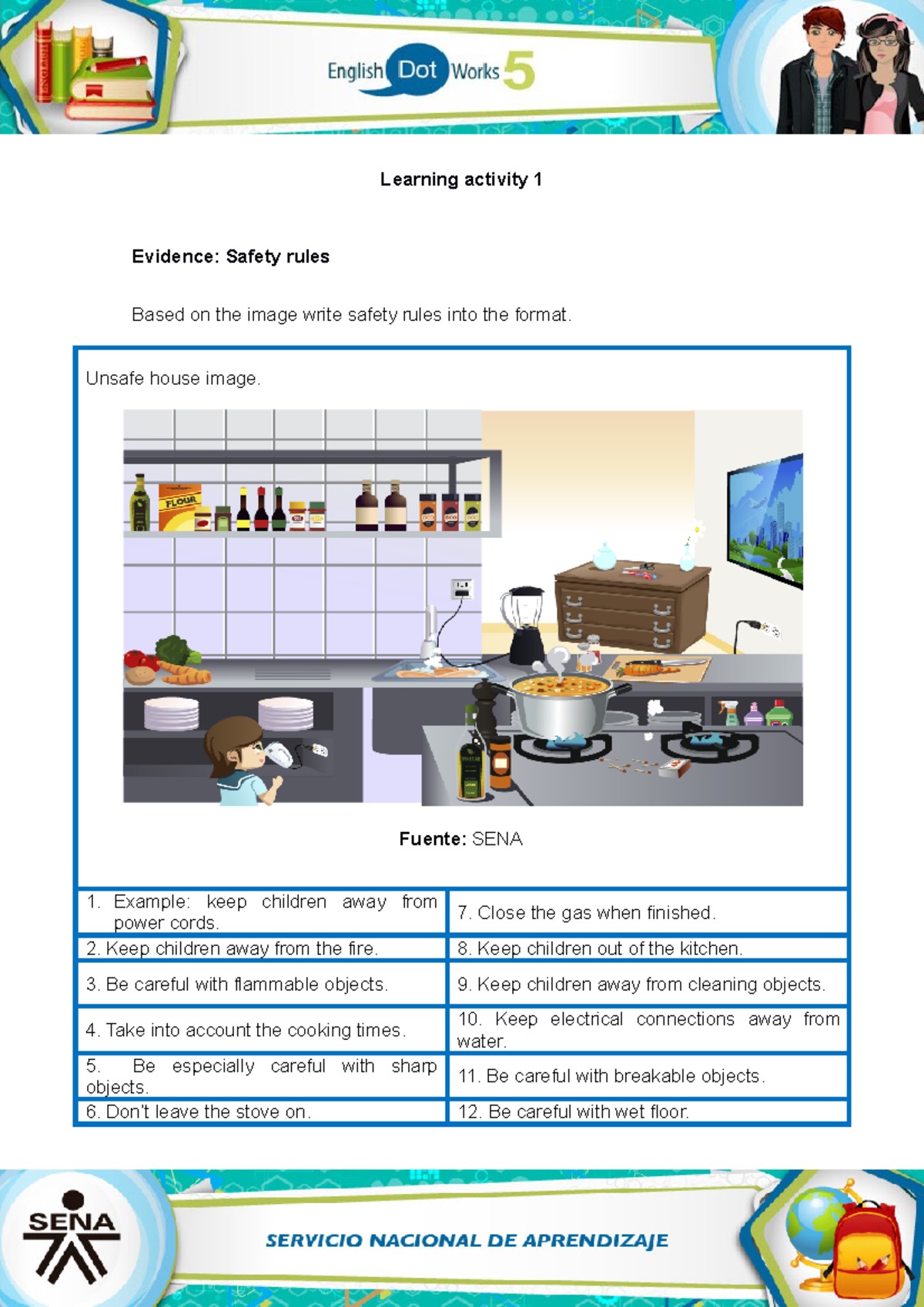 Actibidad -1 Evidence-3 Safety Rules Desarollada - Learning activity 1 ...