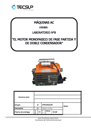 Laboratorio N°3 de Máquinas Eléctricas Estáticas y Rotativas - “Año del Bicentenario, de la ...
