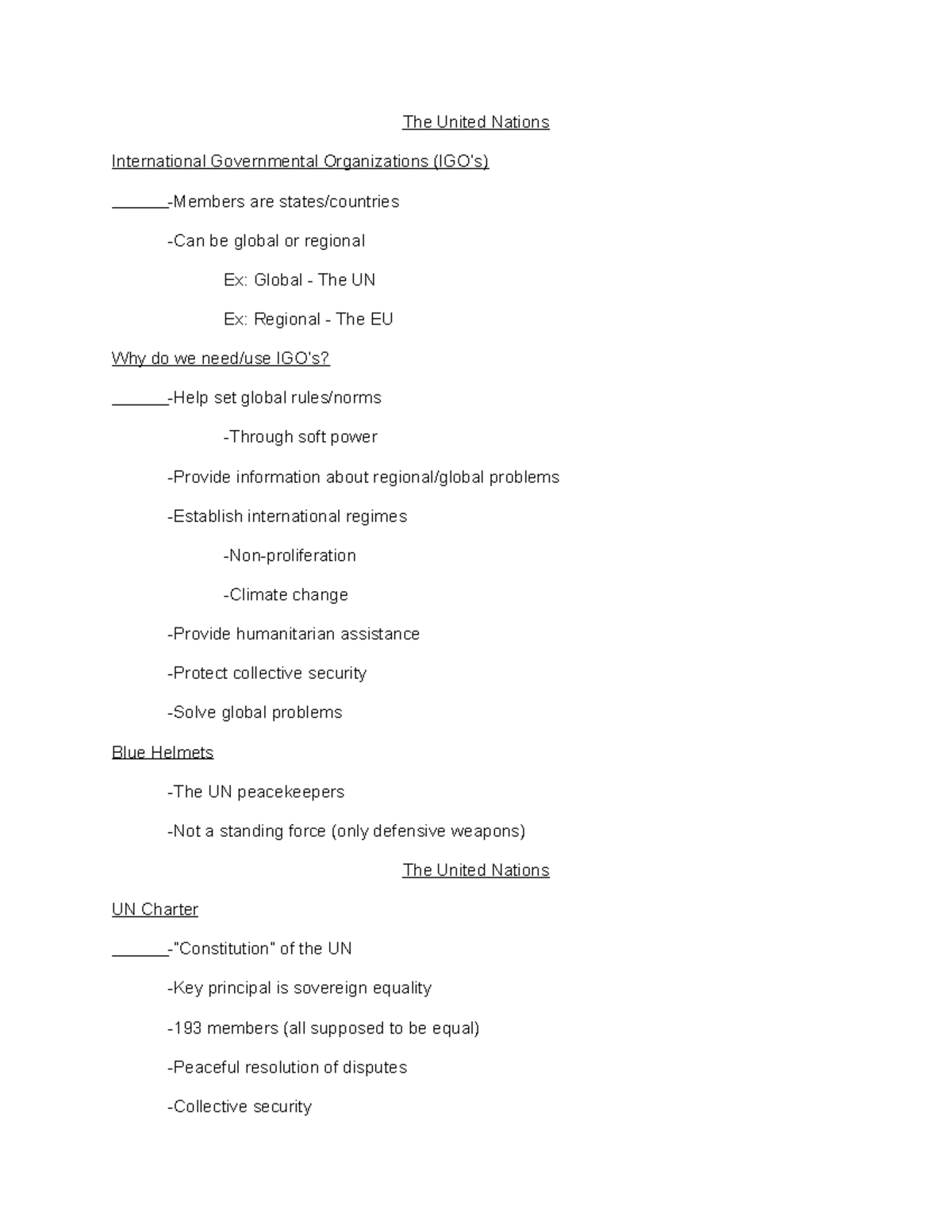 The United Nations - The United Nations International Governmental ...