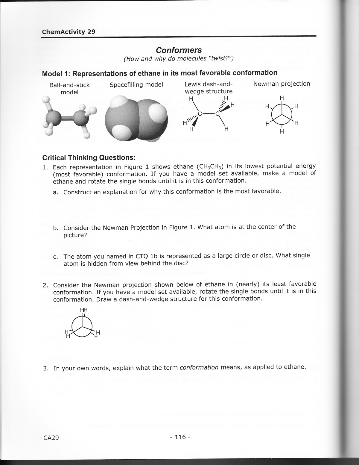 Chem Act 29 conformers - MSCI 230 - Studocu