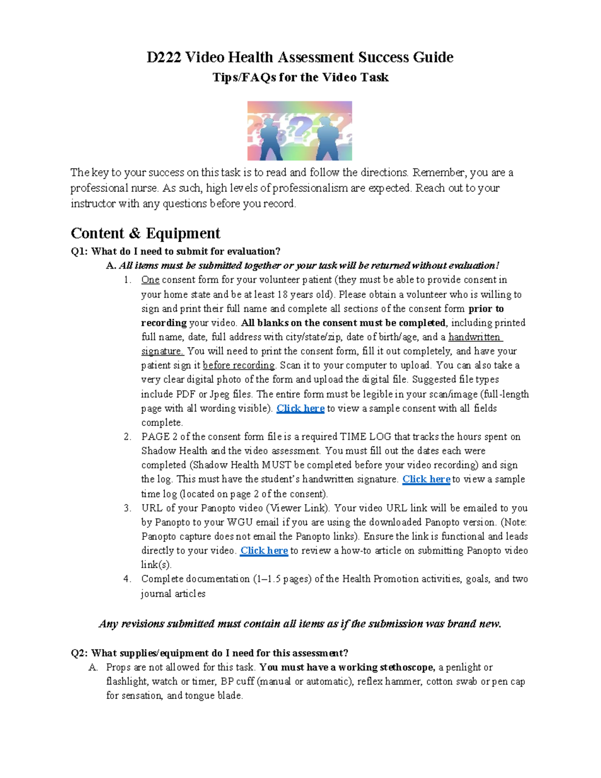 D222 Video Health Assessment Success Guide - D222 Video Health ...