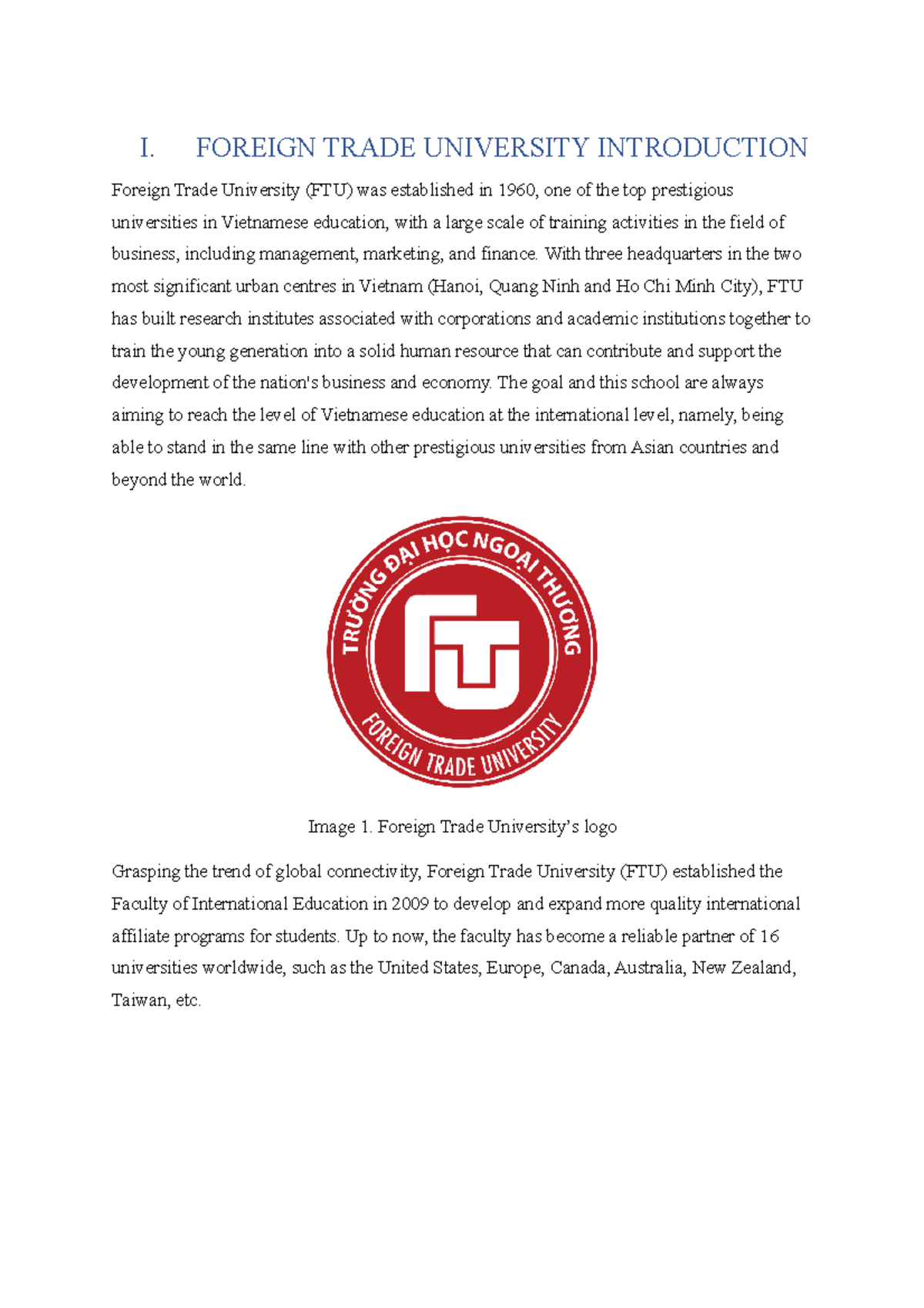 Mar Com - Marketing Communcation for FTU2 - I. FOREIGN TRADE UNIVERSITY ...