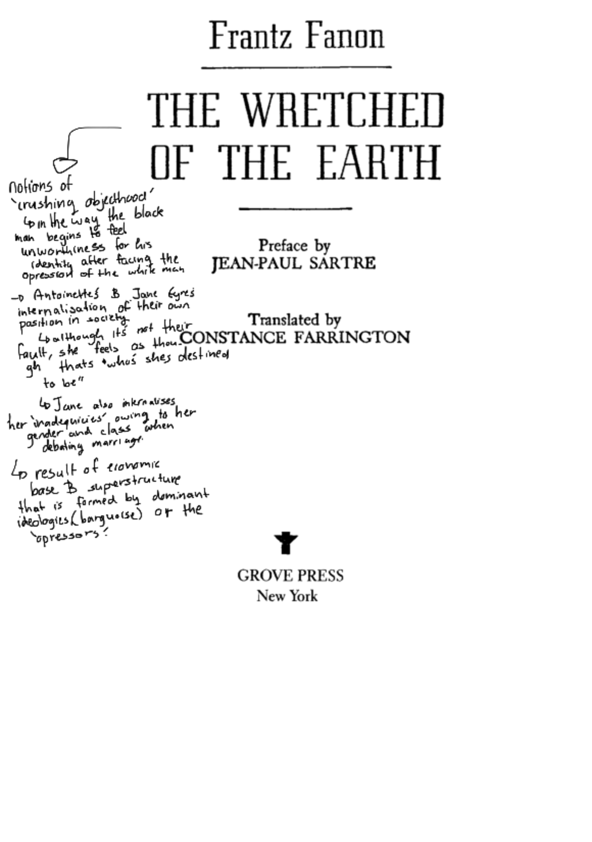 The wretched of the earth annotations - Frantz Fanon THE WRETCHED DF ...