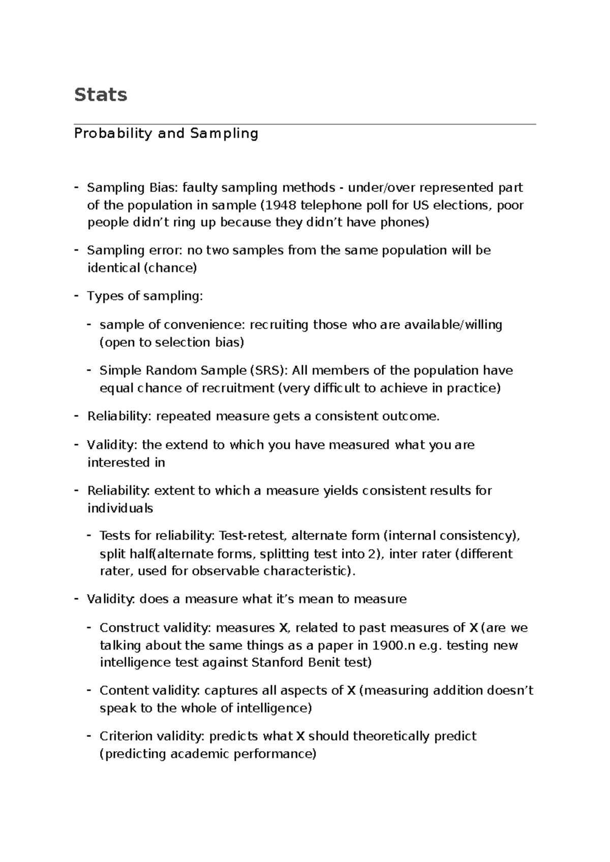 Stats - Stats Probability and Sampling - Sampling Bias: faulty sampling ...