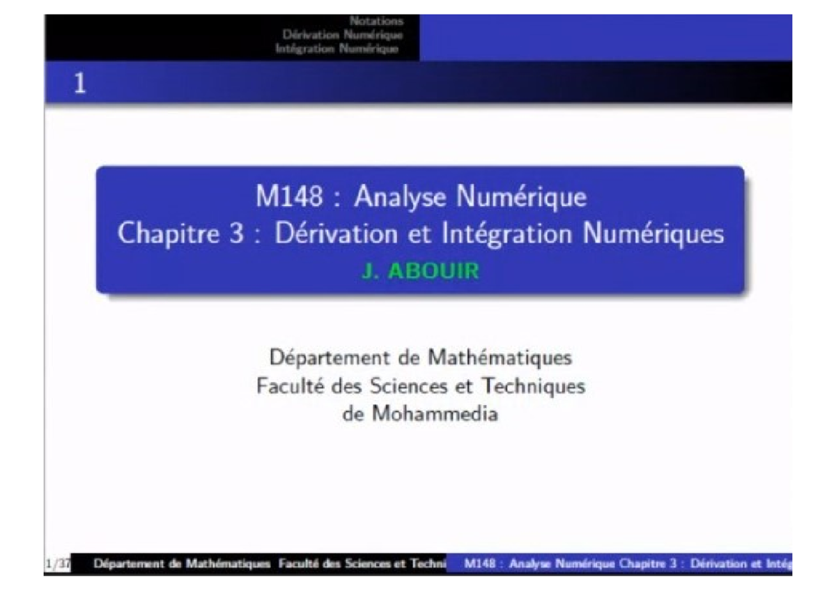 M148 - Cours (Chapitre 3) - analyse numerique - Studocu