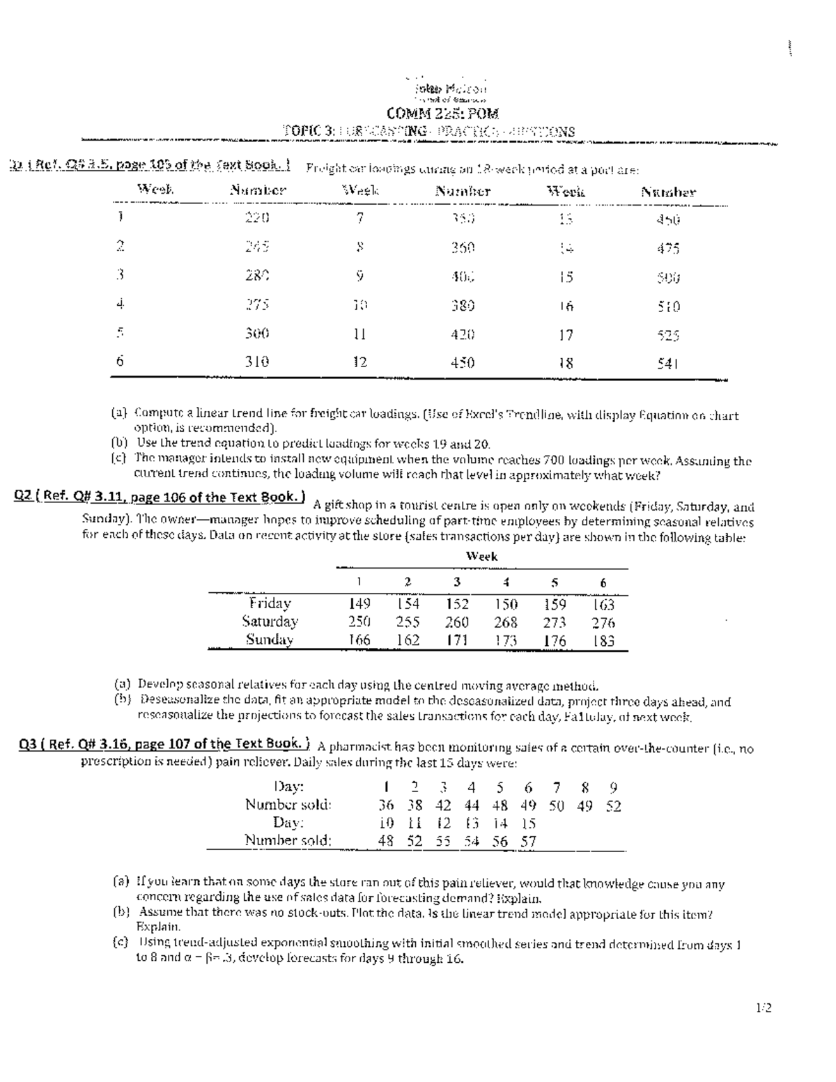 Chapter 3- Practice Problems WITH Solutions - COMM 225 - Studocu