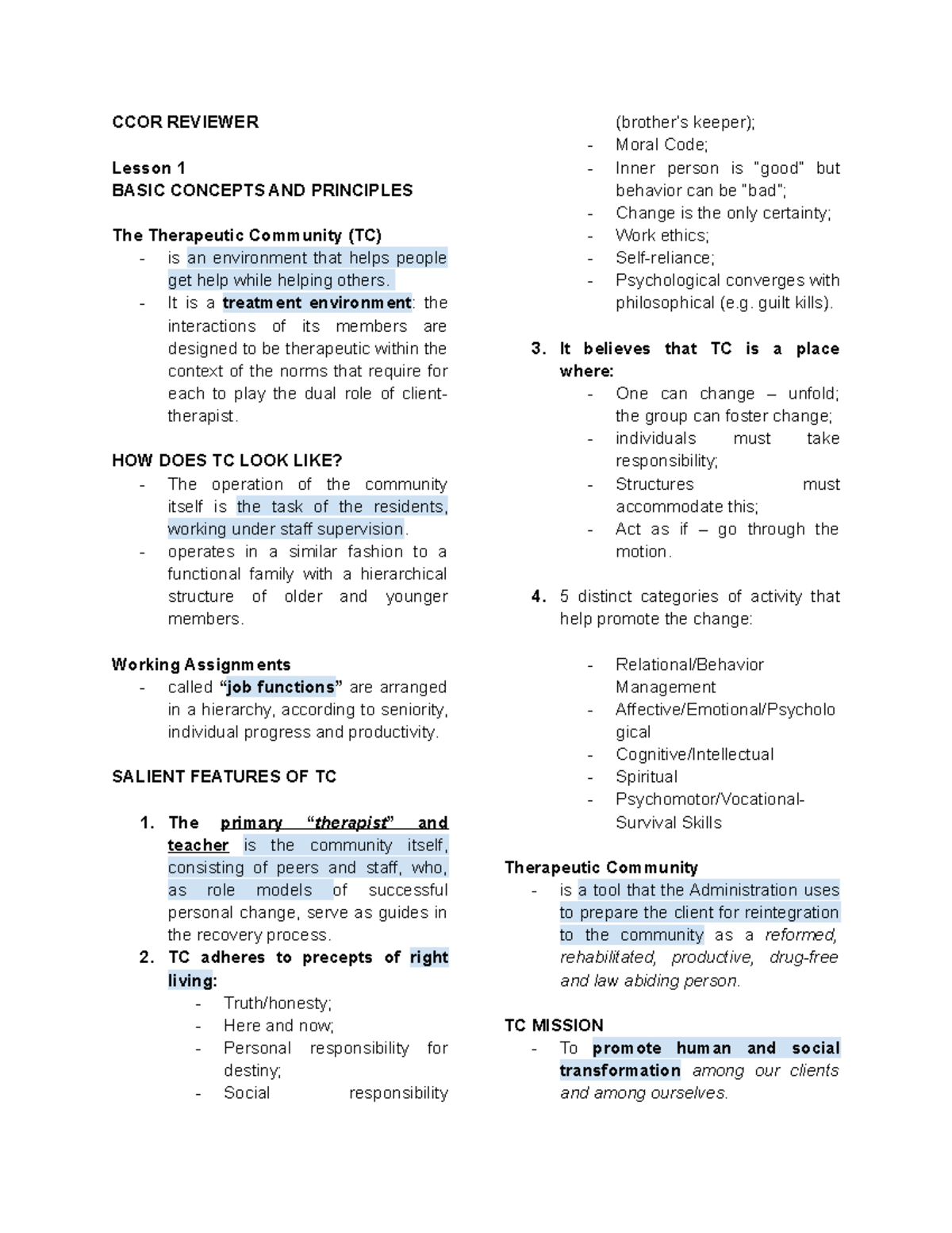 CCOR Reviewer - CCOR REVIEWER Lesson 1 BASIC CONCEPTS AND PRINCIPLES ...