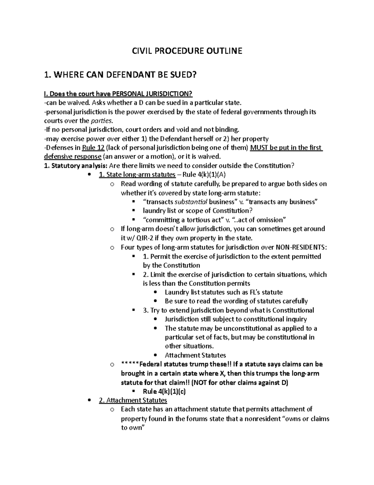 Civ Pro Outline NH - dfjyumdtyu - CIVIL PROCEDURE OUTLINE 1. WHERE CAN ...