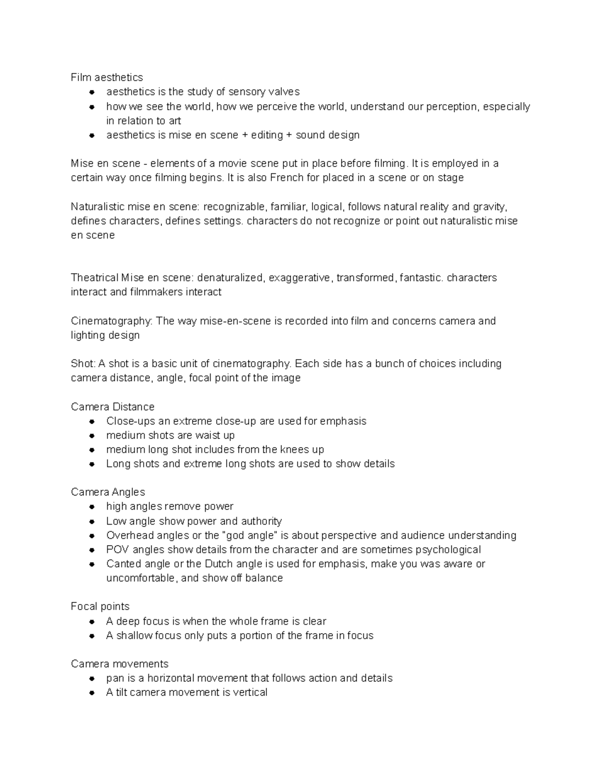 History of Motion Pictures - Film aesthetics aesthetics is the study of ...