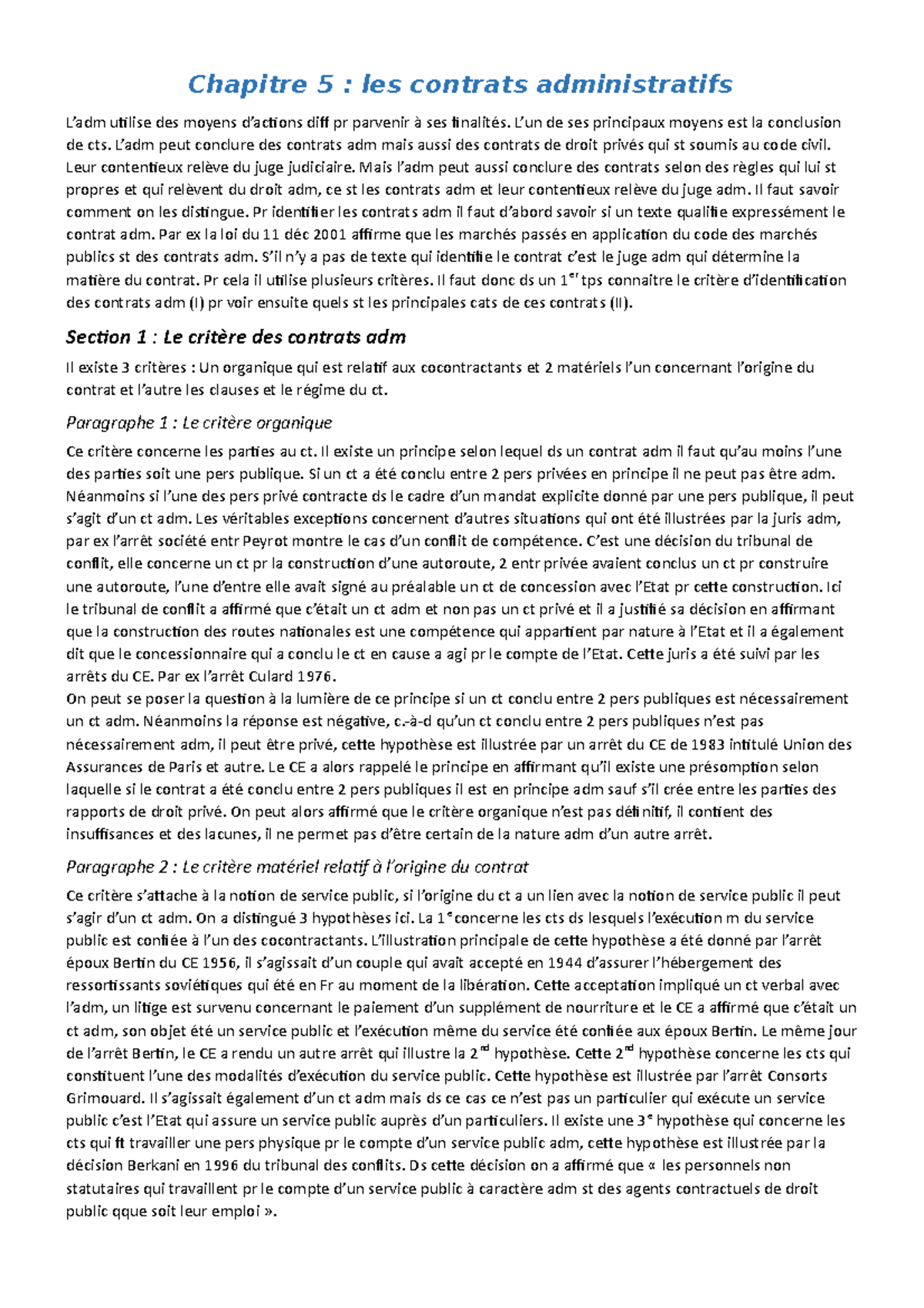 Chapitre 5 Les contrats administratifs - Chapitre 5 : les contrats ...