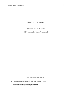 SGM2 Task 1-Ideation - Passed - SGM2 Task 1: Ideation Westerner ...