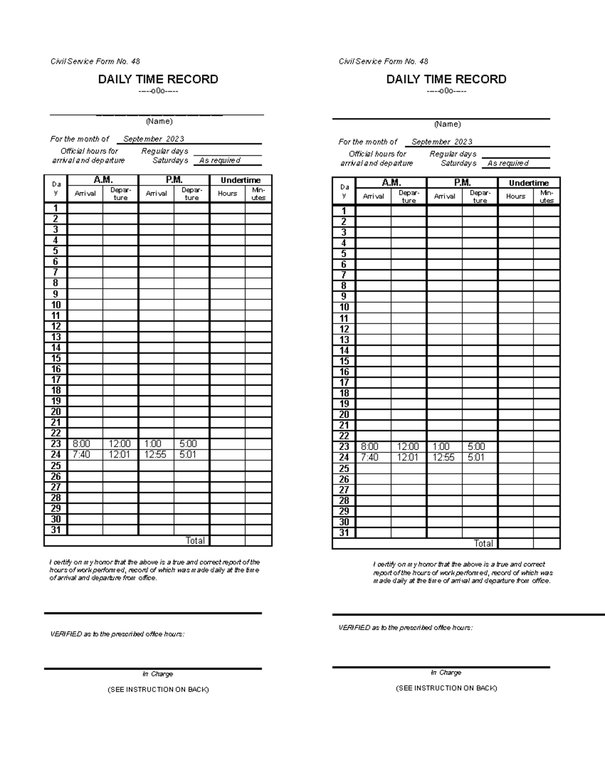 DTR English Language Proficiency Training - Civil Service Form No. 48 ...