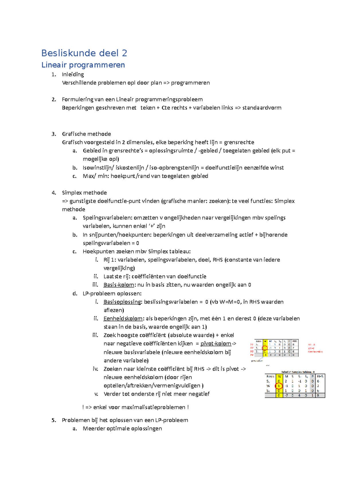 Besliskunde 2 (automatisch hersteld) - Besliskunde deel 2 Lineair ...