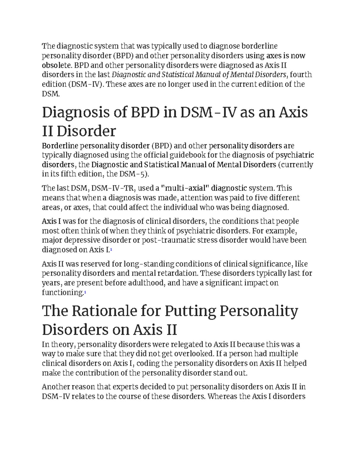 Axis 2 Notes - The diagnostic system that was typically used to ...