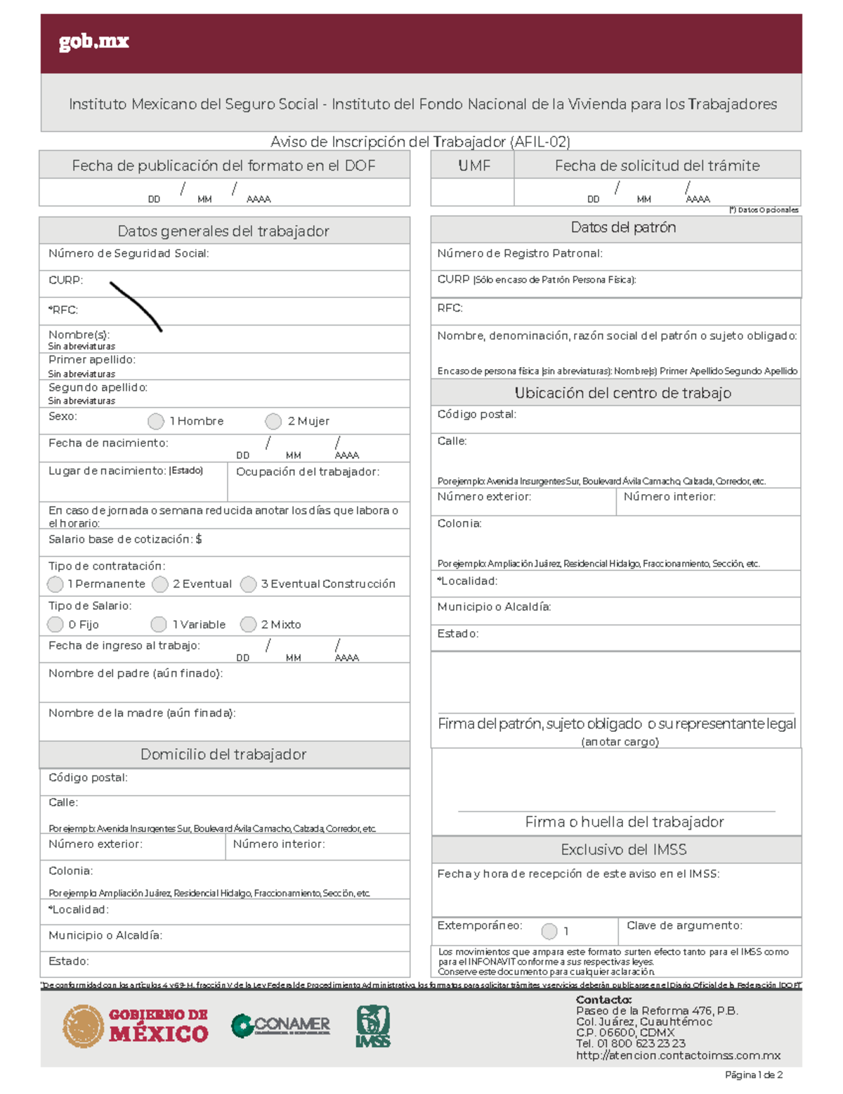 Formato imss - Mismas,a - “De conformidad con los artículos 4 y 69-M ...