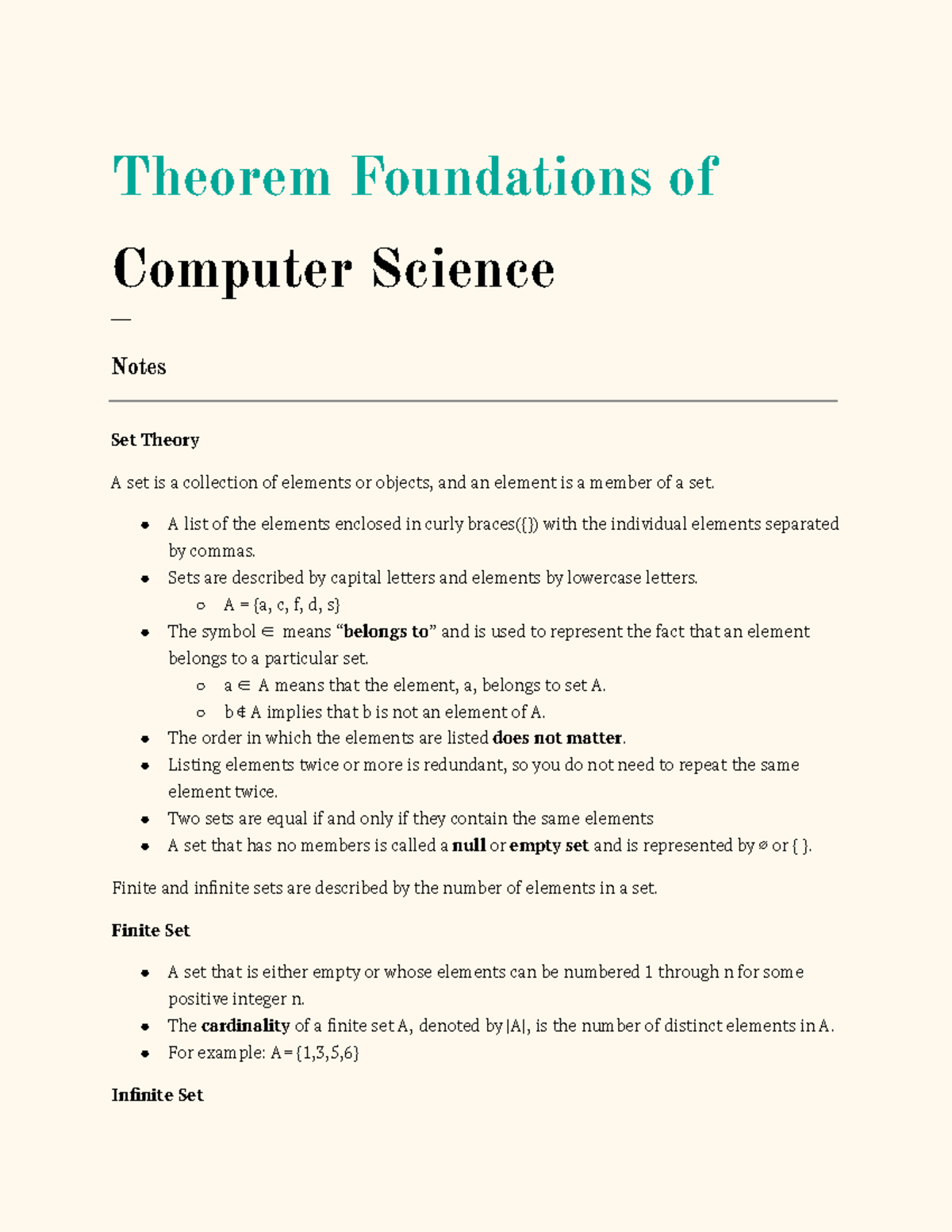 Theorem Foundations Of Computer Science Lecture 4 Theorem Foundations Of Computer Science