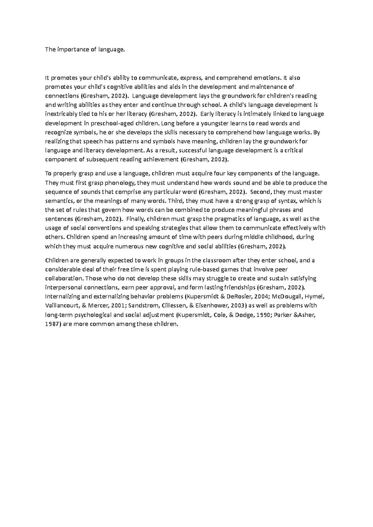 The importance of language - It promotes your child's ability to ...