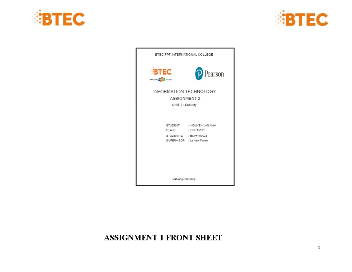 ASM1 Website Design And Development 1ST Phungbaquocanh BH00610 - ASSIGNMENT 1 FRONT SHEET - Studocu