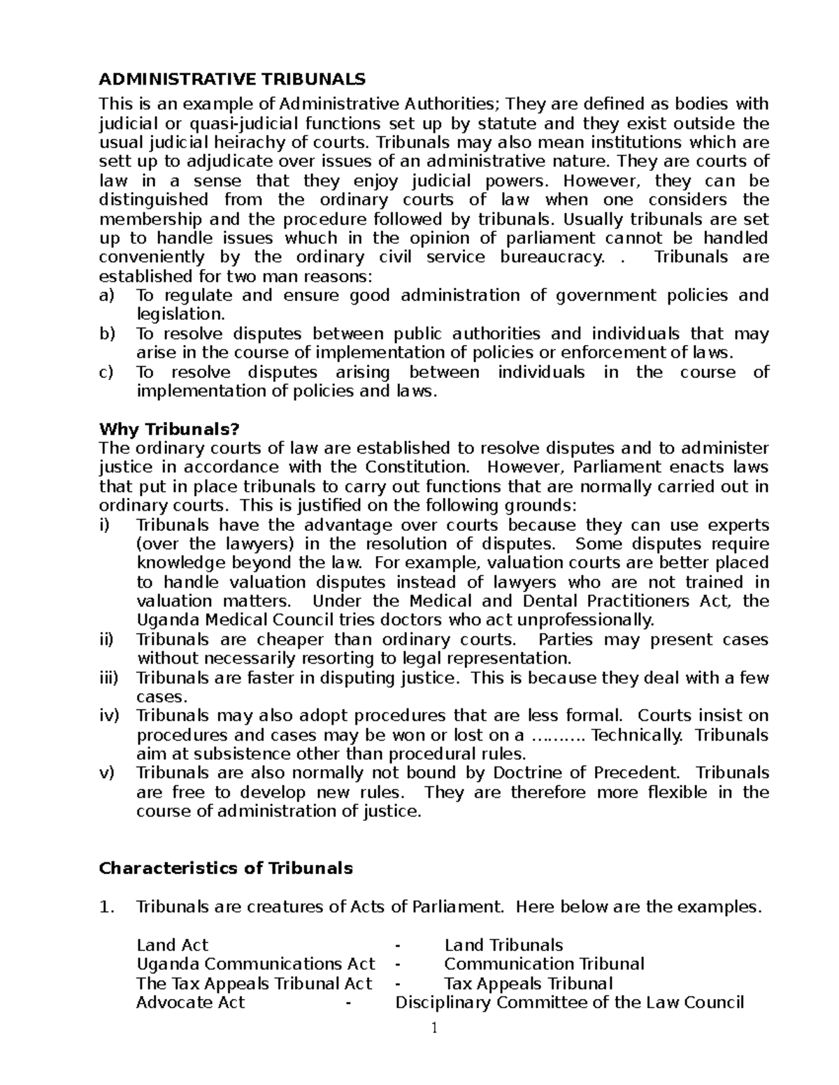 Administrative Tribunals - ADMINISTRATIVE TRIBUNALS This is an example ...