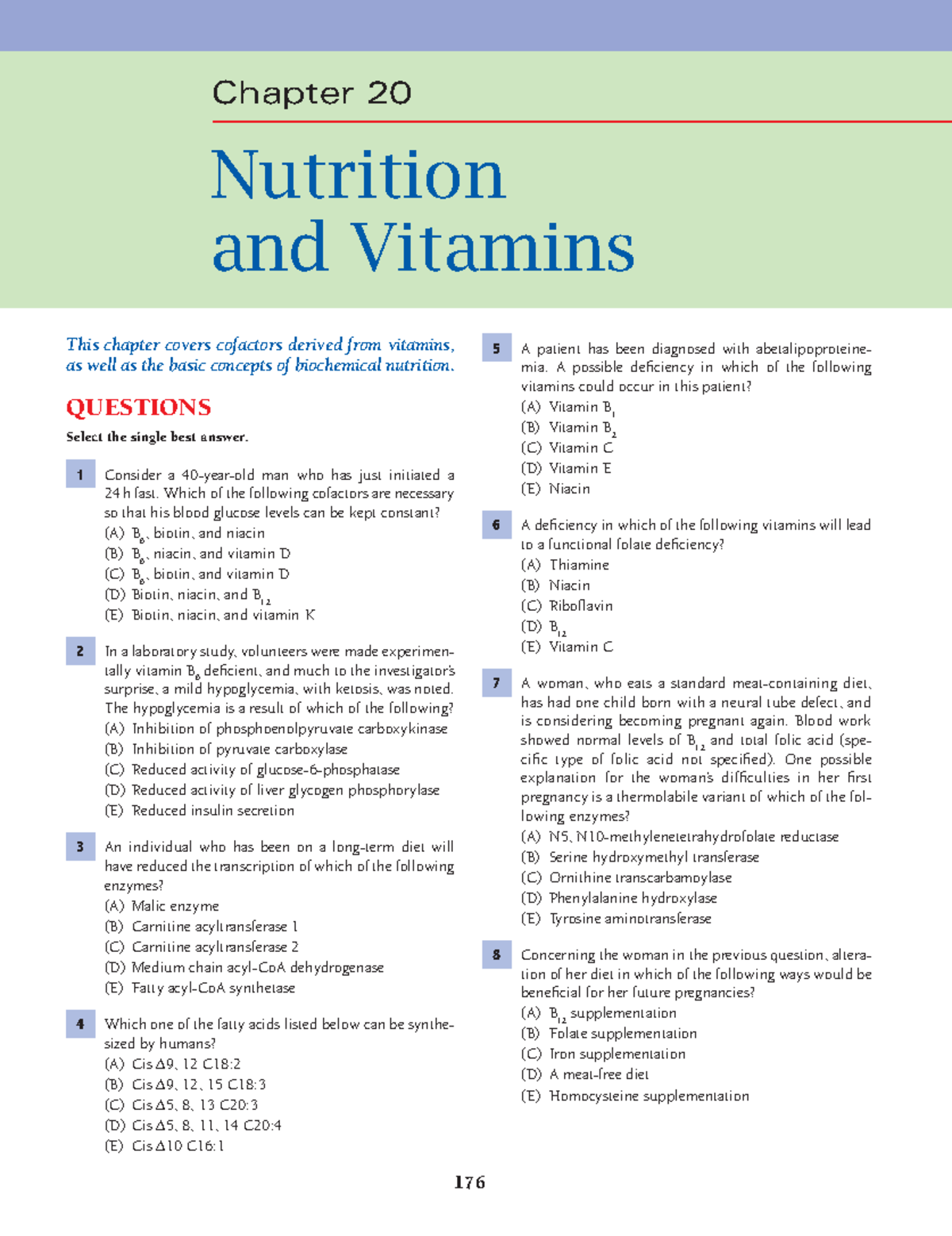 Exam 1 Chap 27-29 Practice questions - 176 Chapter 20 Nutrition and ...
