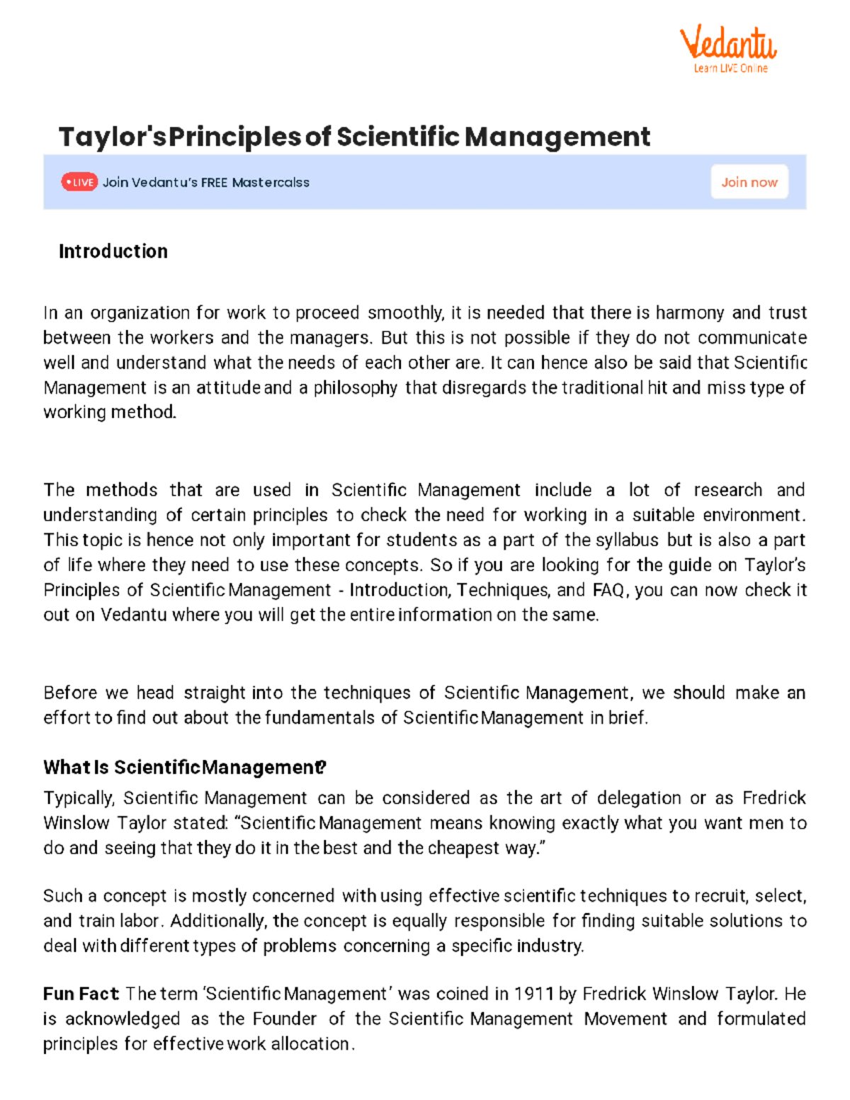Taylor's Principles of Scientific Management - Computetr science - Studocu