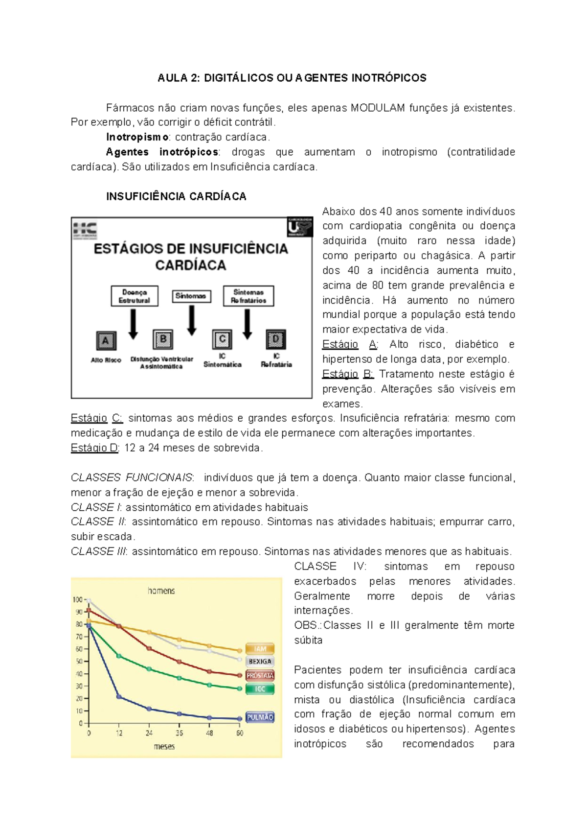 Transcrição aula Agentes Inotrópicos - AULA 2: DIGITÁLICOS OU AGENTES ...