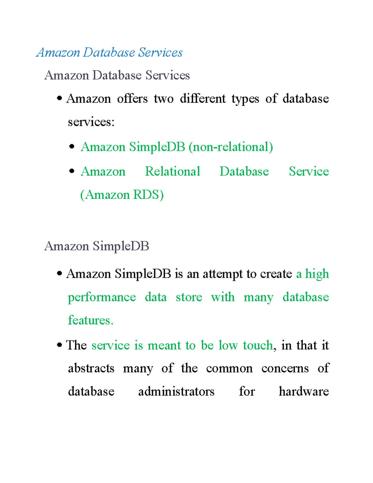 Amazon Database Services - Amazon Database Services Amazon Database ...