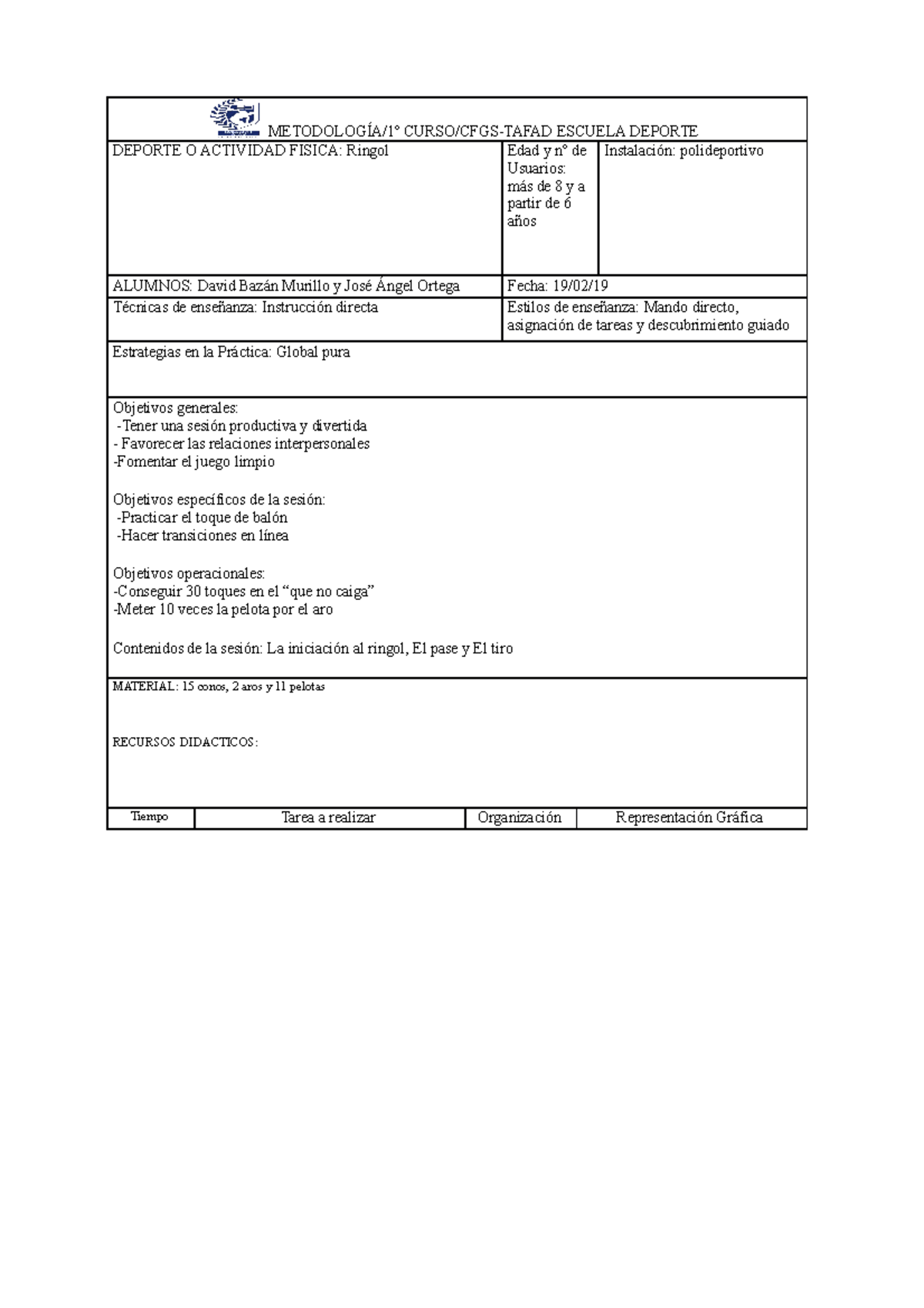 Ringol - DEPORTE ALTERNATIVO - METODOLOGÍA/1º CURSO/CFGS-TAFAD ESCUELA ...