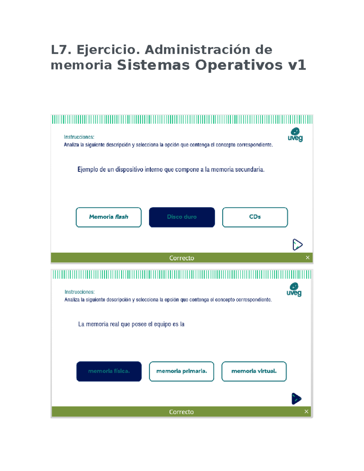 L7. Ejercicio. Administración de memoria Sistemas Operativos v1 - L7. Ejercicio. Administración ...