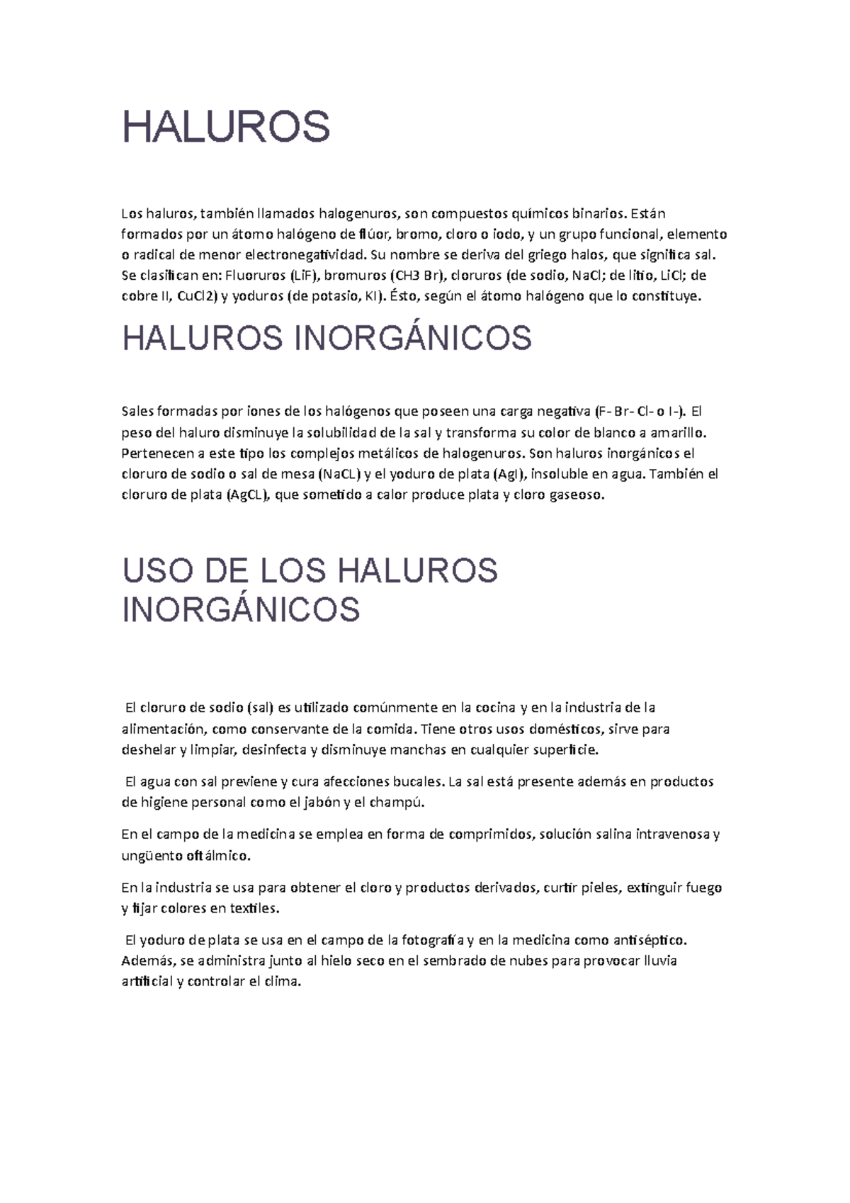 Maq - bien - HALUROS Los haluros, también llamados halogenuros, son ...
