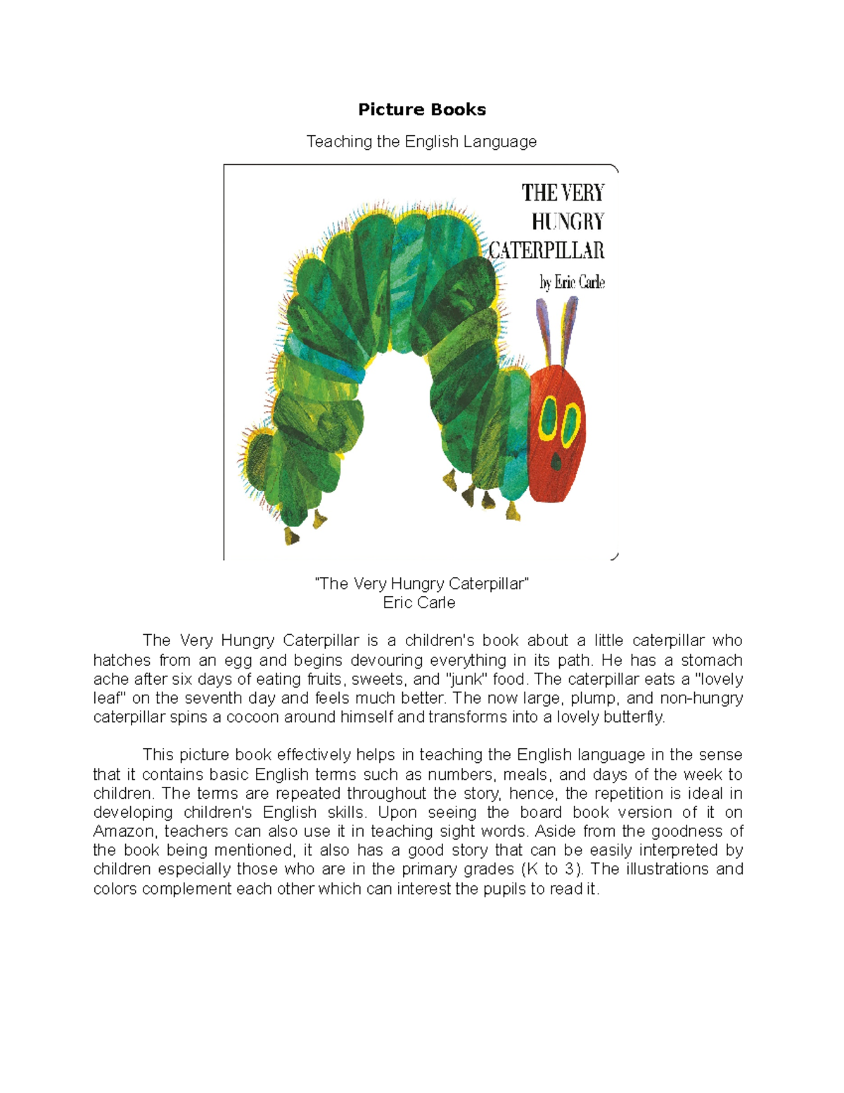 Picture Books In Teaching the English Language (for Elementary Learners ...